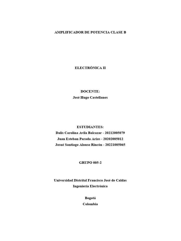 Ele Ii - Final | PDF | Amplificador | Transistor