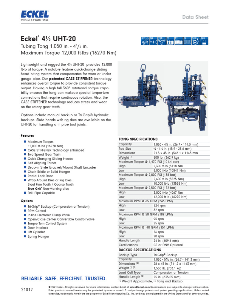 DATA SHEET Eckel® 4-12 UHT-20 | PDF | Machines | Manufactured Goods