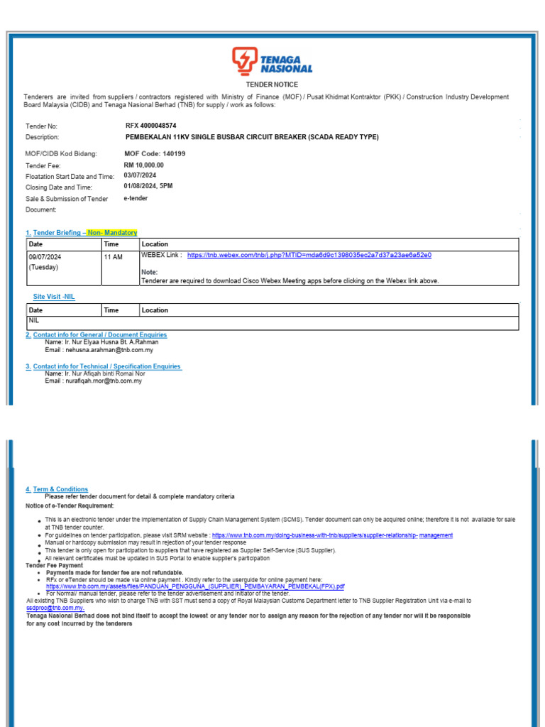 Iklan - Tender - 4000048574 972024 | PDF | Business