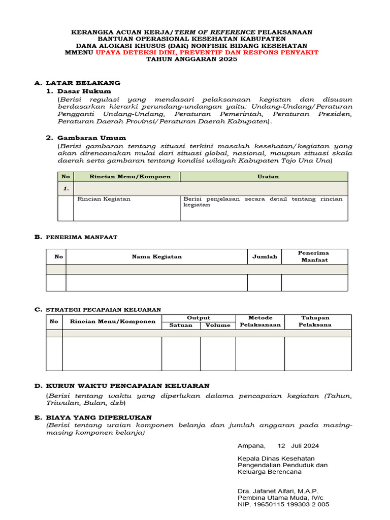 Form Tor Dak NF 2025 | PDF