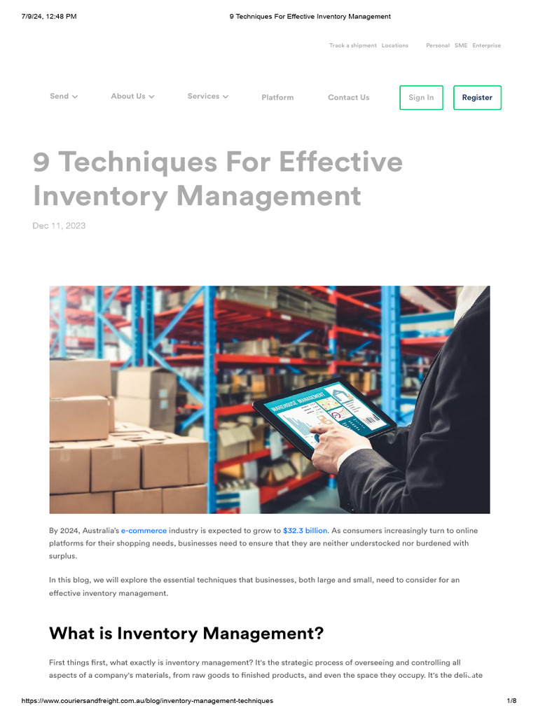 9 Techniques For Effective Inventory Management | PDF | Inventory | Cargo