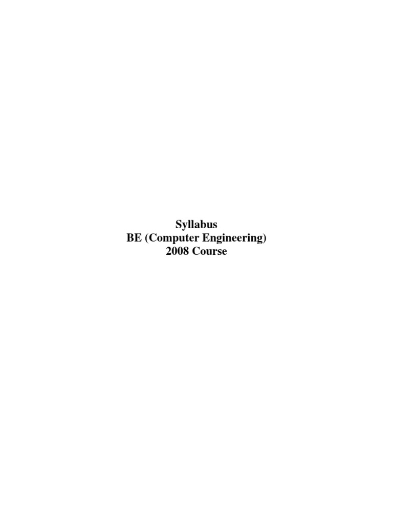 BE Computer Engineering Syllabus | PDF