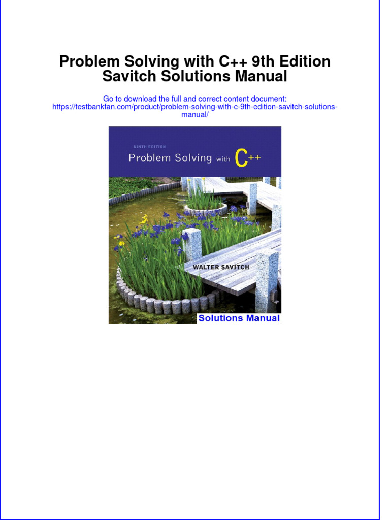 Full Download Problem Solving With C++ 9th Edition Savitch Solutions ... Full Download Problem Solving With C++ 9th Edition Savitch Solutions ...