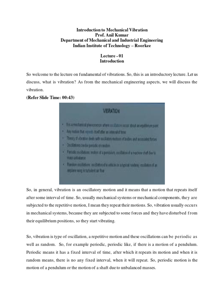 Lec 1 | PDF | Oscillation | Damping