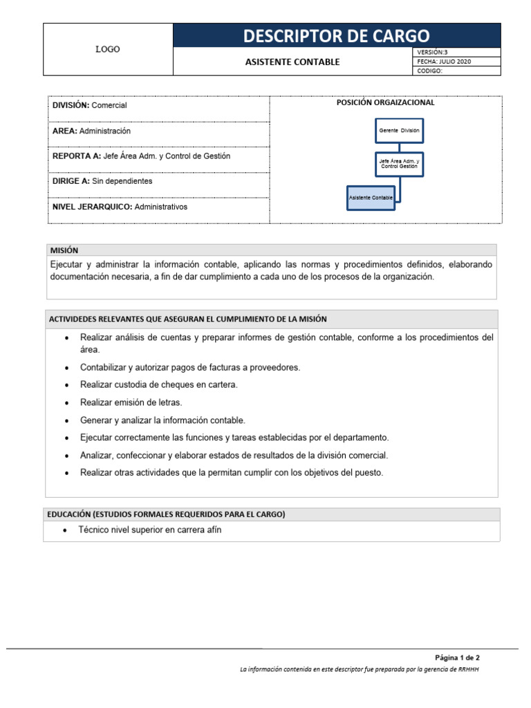 Asistente Contable | PDF | Contador | Negocios económicos