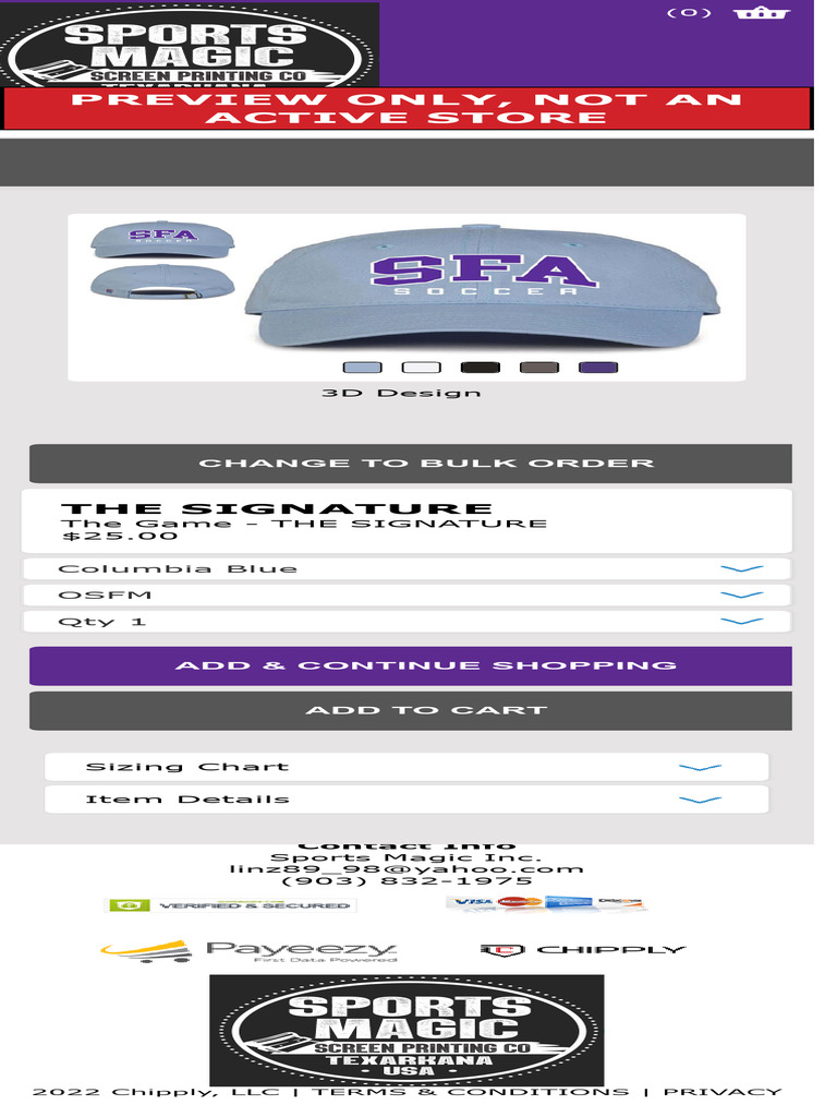 The SIGNATURE - SFA Soccer Gameday Gear - Sports Magic Inc | PDF