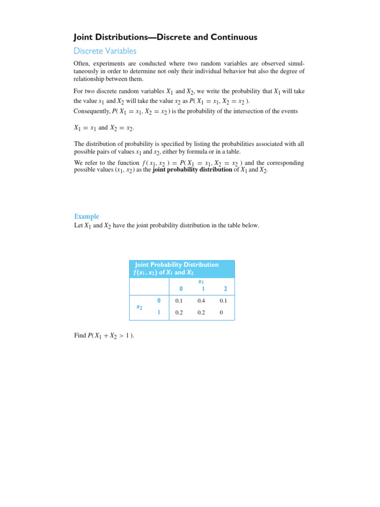 Joint Probability Distributions Explained | PDF | Probability Density Function | Applied Mathematics