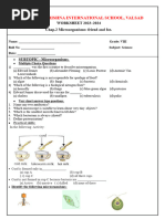 Worksheet On Microorganisms (GRADE 8 CBSE) | PDF