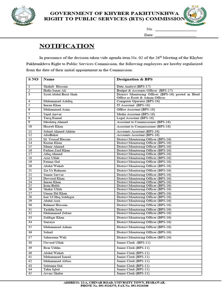 DFA - Regularization Office Order Only Names | PDF
