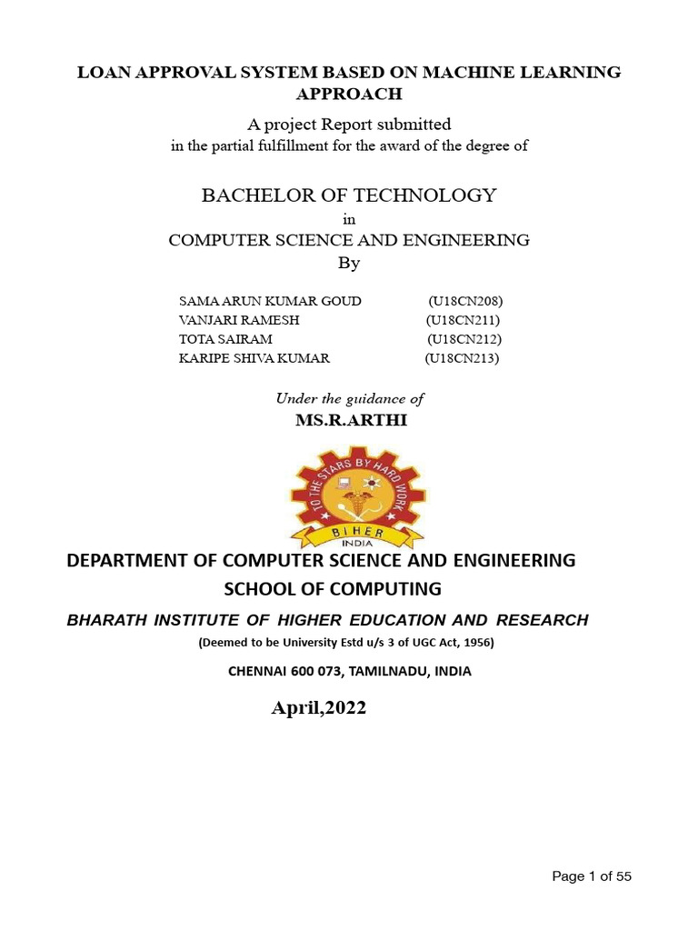 LOAN APPROVAL SYSTEM BASED ON MACHINE LEARNING APPROACH | PDF | Support ...