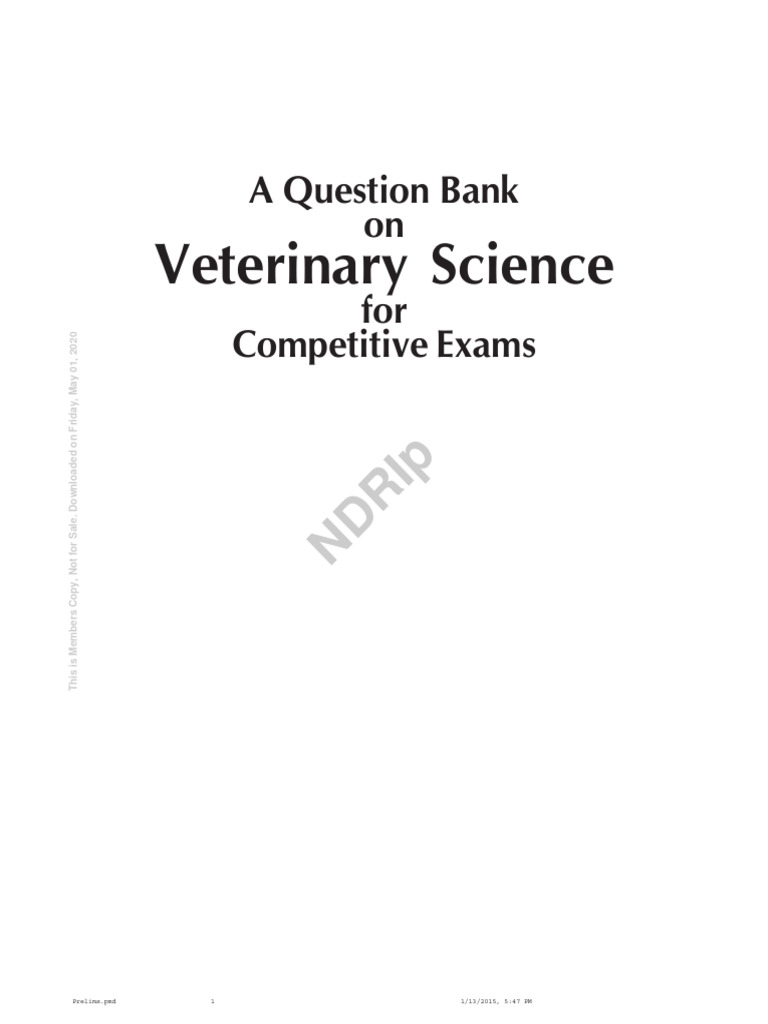 NDRI Veterinary Question Bank | PDF