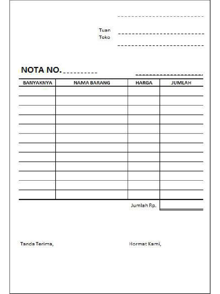 form-template-nota | PDF