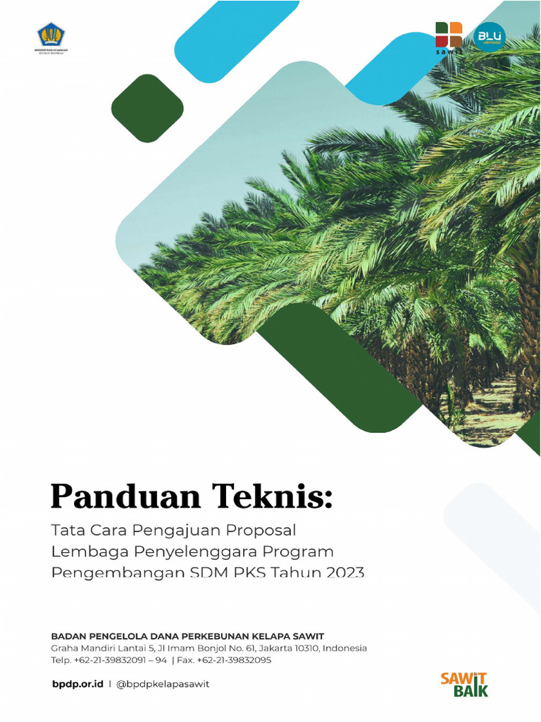 Panduan Teknis Lembaga Penyelenggara Program Pengembangan SDM PKS Tahun 2023 | PDF