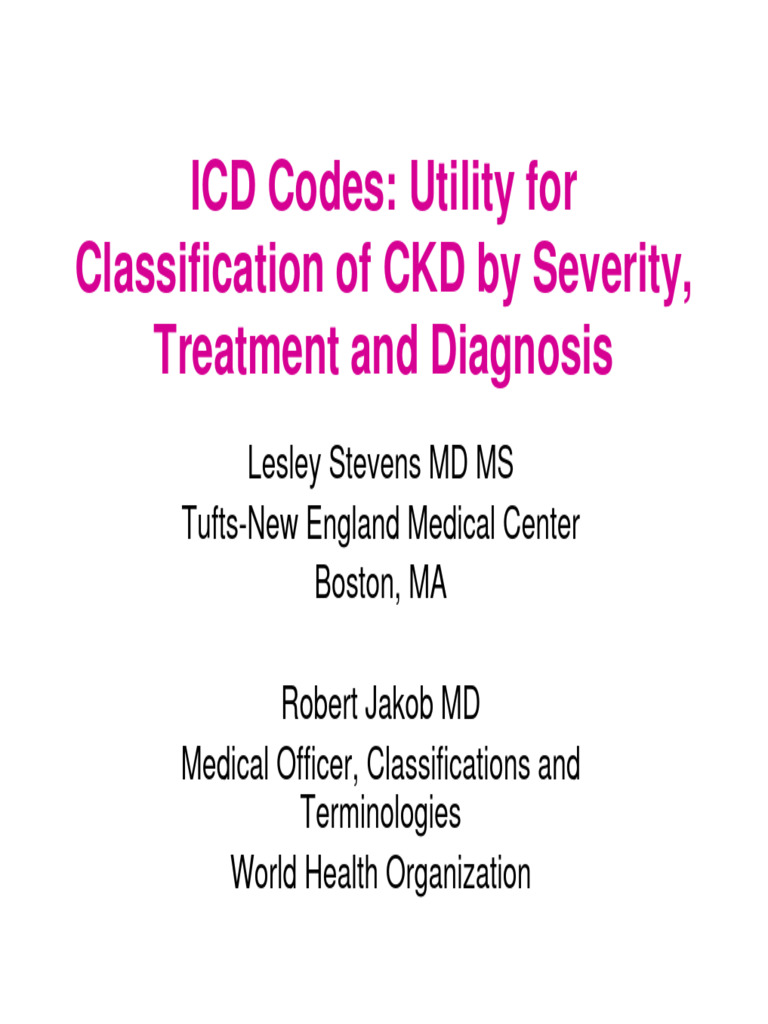 Revisions To ICD Classifications Lesley Stevens and Robert Jakob | PDF ...