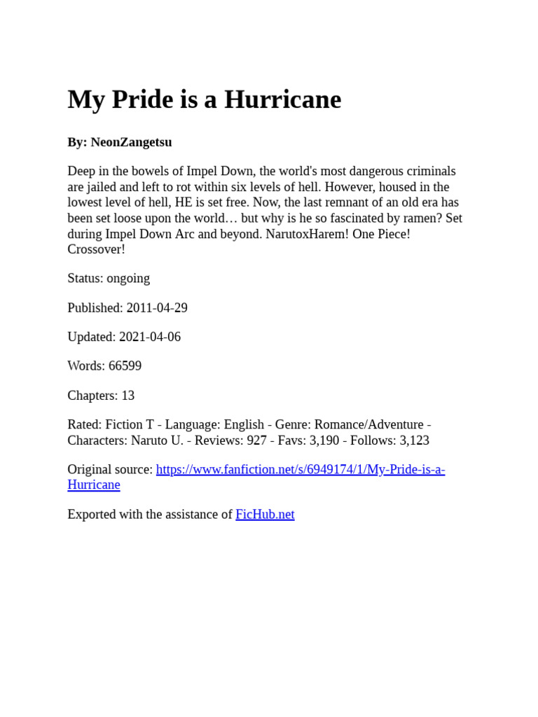 My Pride Is A Hurricane by NeonZangetsu-rcTVAzLS | PDF