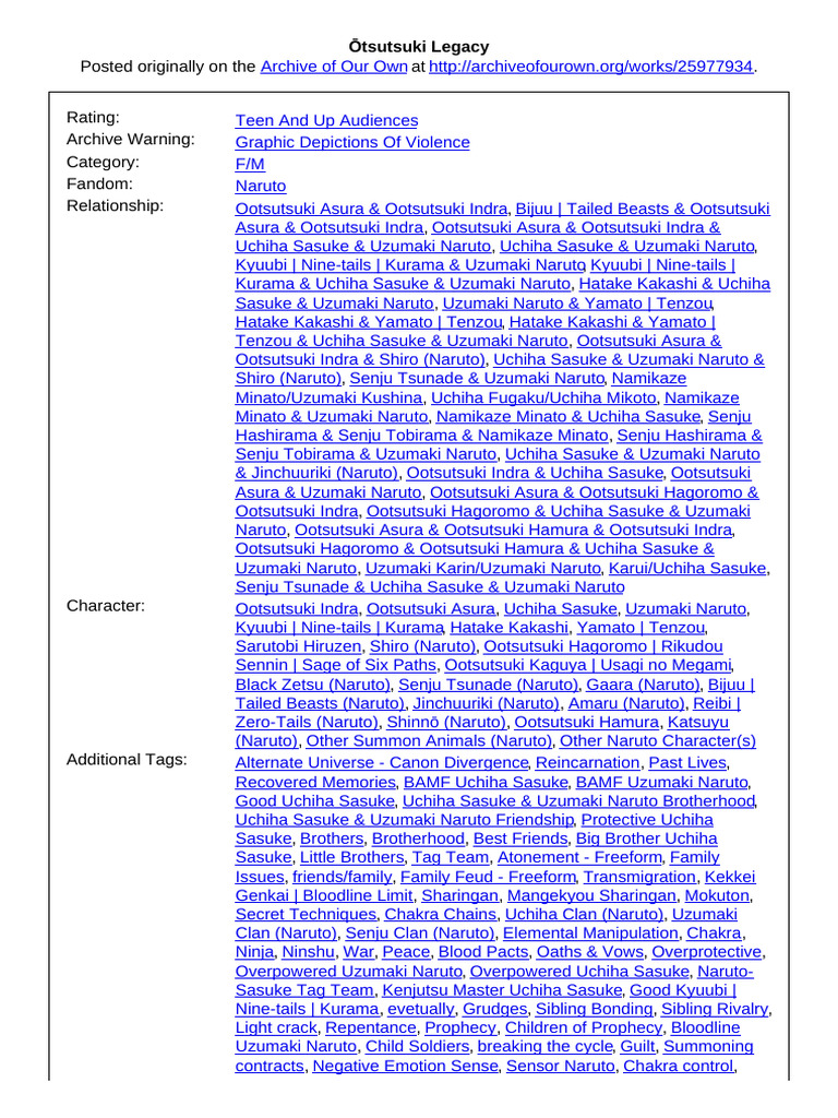 Otsutsuki Legacy | PDF