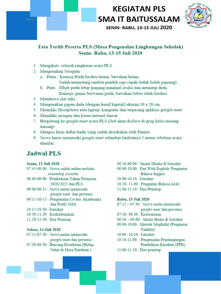 Tata Tertib Peserta MPLS SMA IT BS FIX. | PDF | Karier & Perkembangan | Kesehatan Holistik