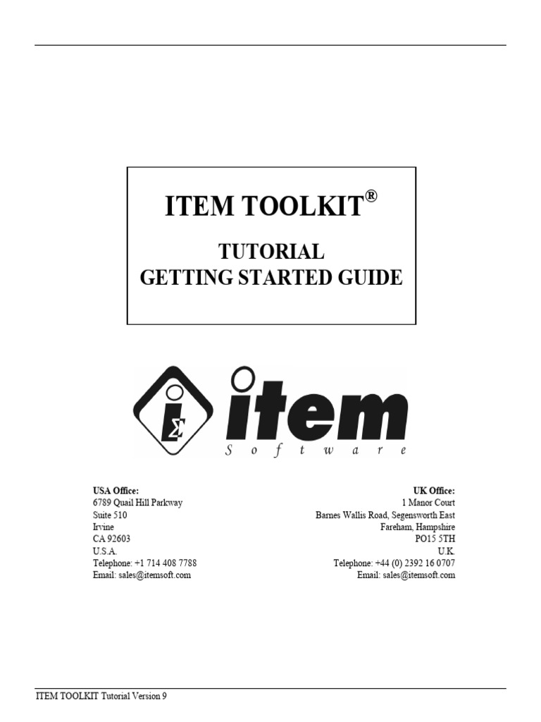 ToolKit Manual | PDF | Reliability Engineering | Installation (Computer ...