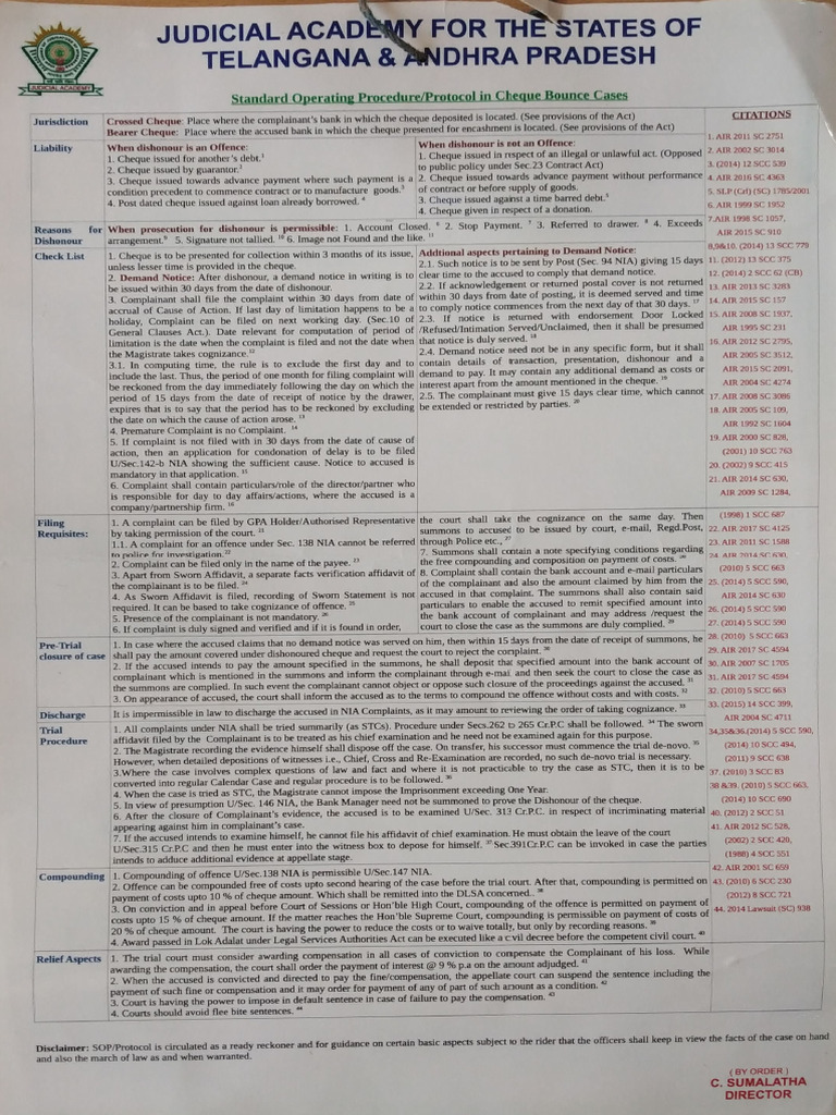 Cheque Bounce Case Procedures | PDF | Cheque | Summons