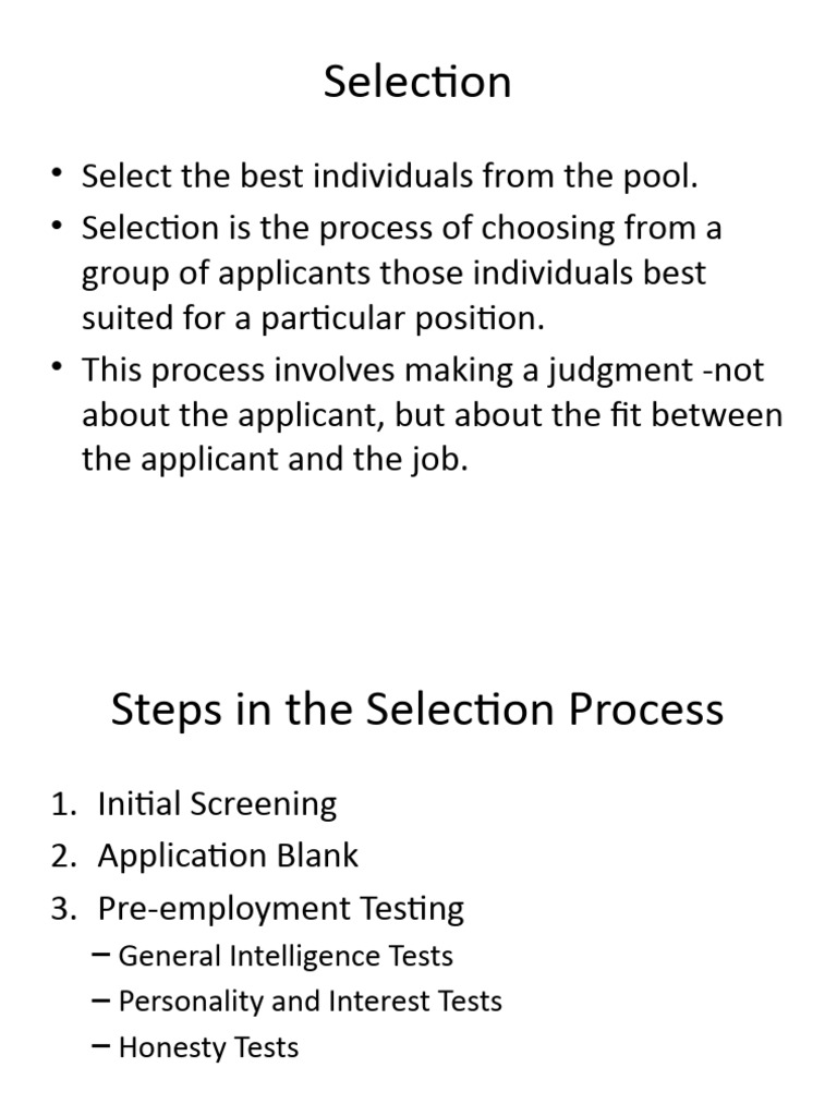 Selection Process | PDF | Job Interview | Psychology
