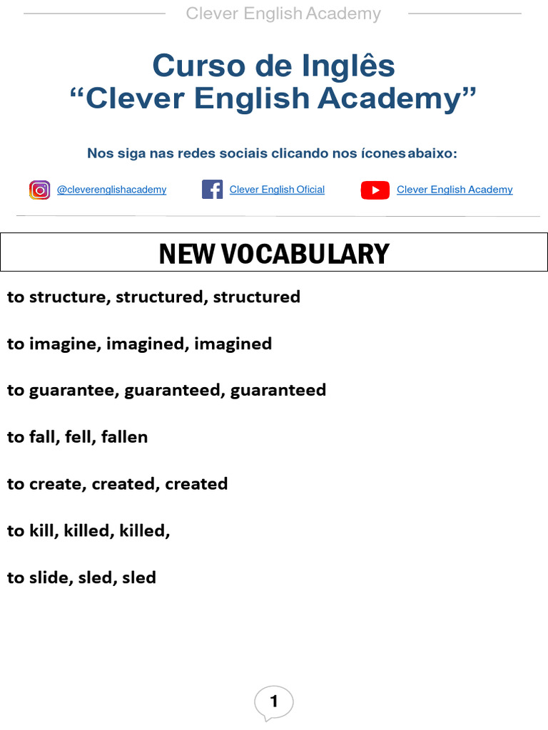 Aula 20 - New Vocabulary PDF | PDF | Self-Improvement