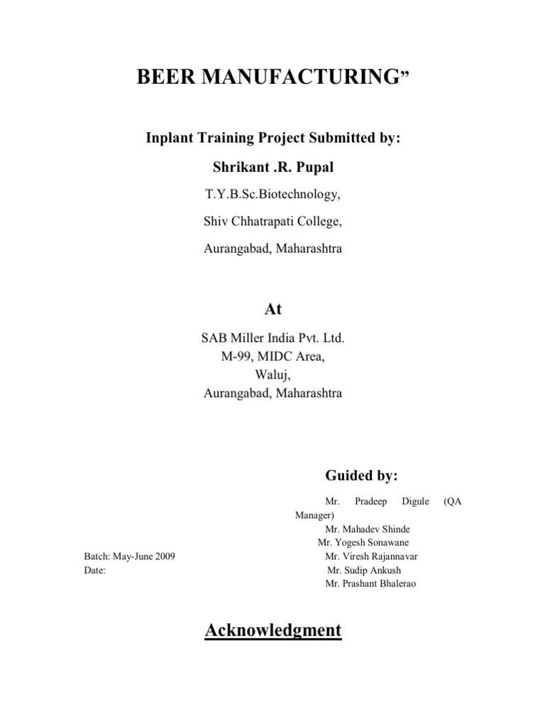 Project Beer MFG | PDF