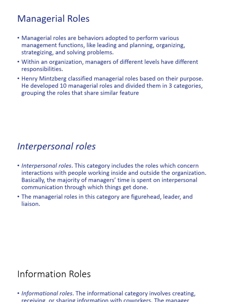 Managerial Roles | PDF | Leadership | Negotiation