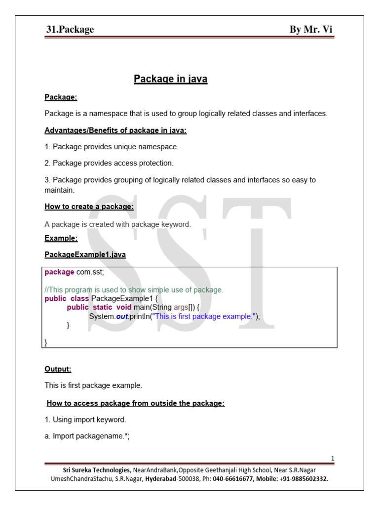 31.package in Java | PDF | Namespace | Software