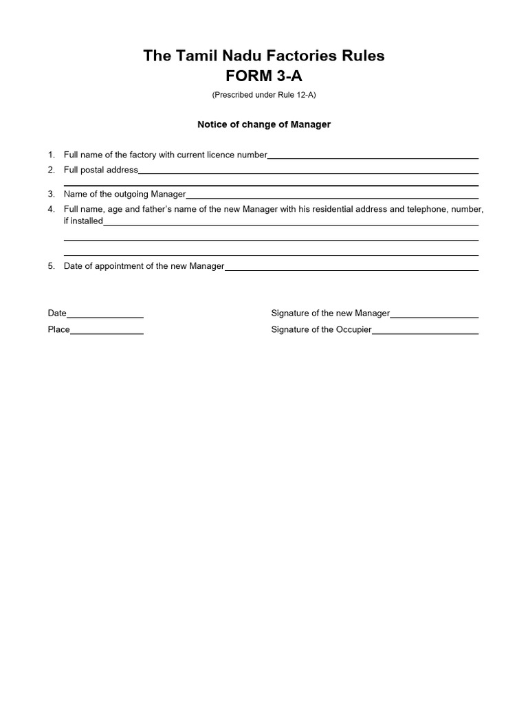 Form 3-A - Notice of Change of Manager | PDF
