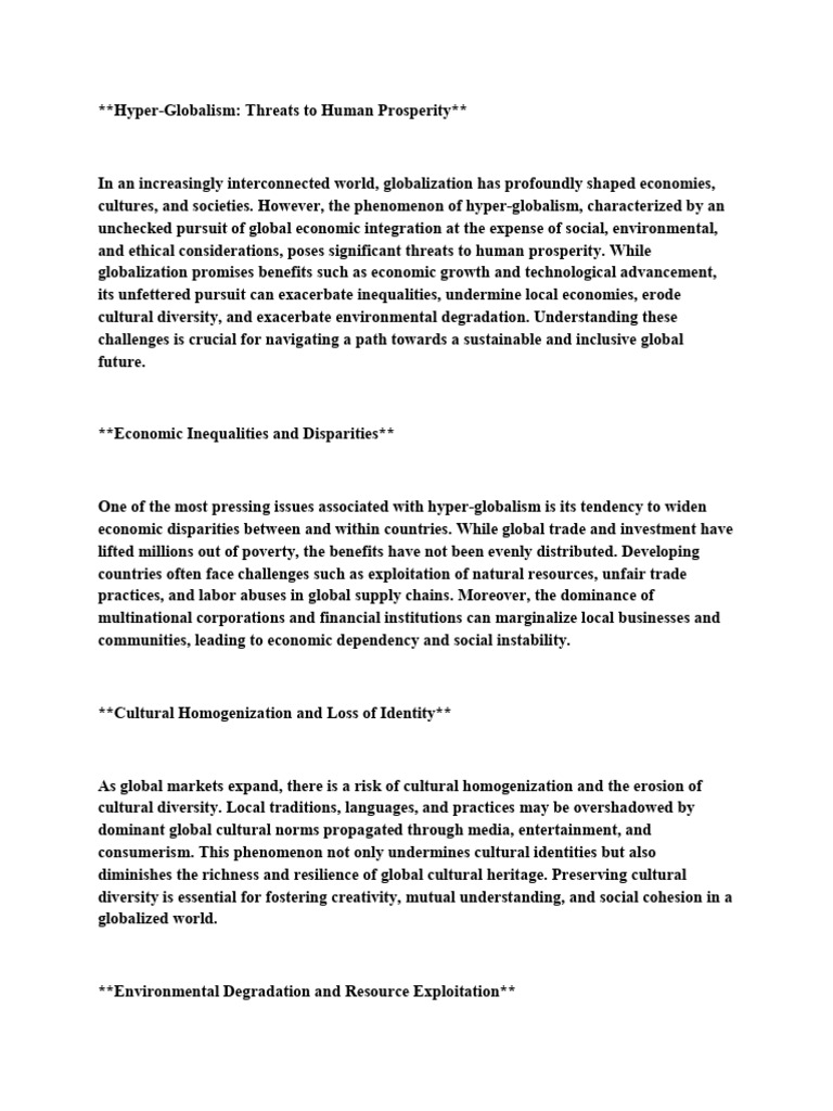 Hyper-Globalism | Download Free PDF | Sustainability | Globalization