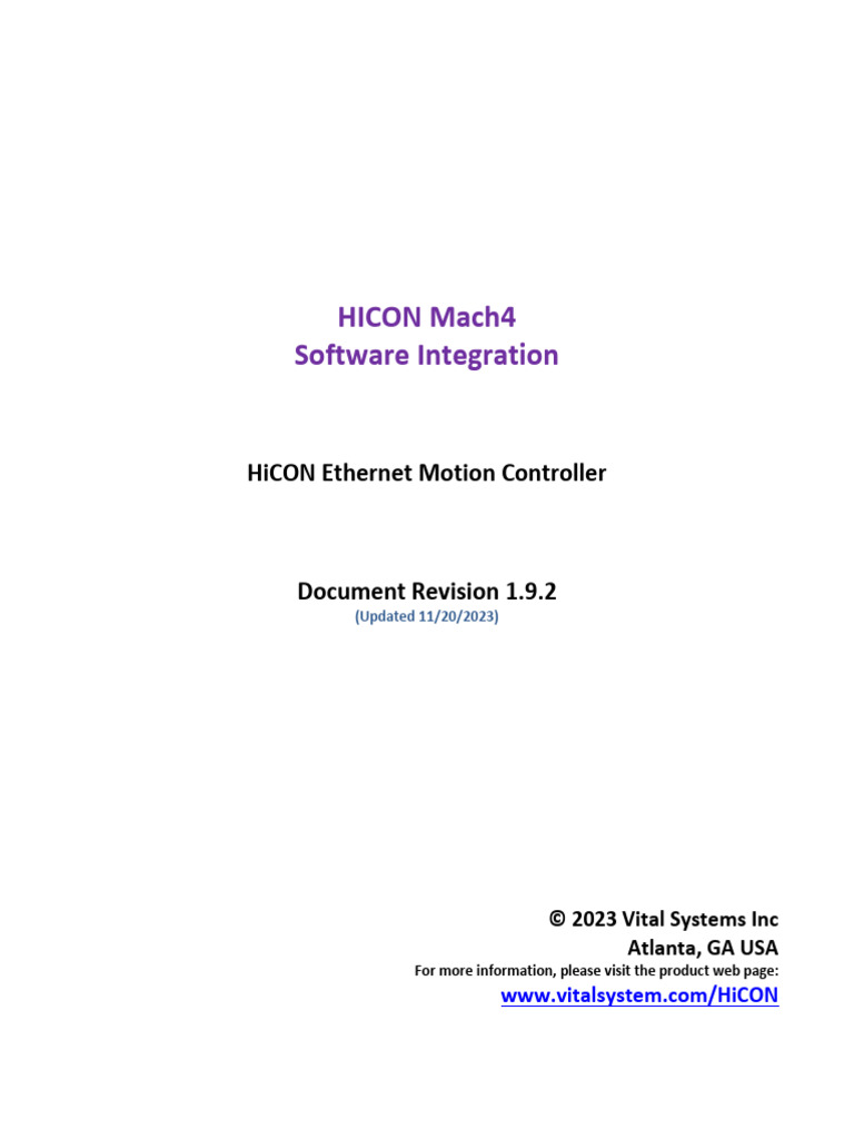 HiCON Mach4 Software Integration | PDF | Feedback | Computer Engineering