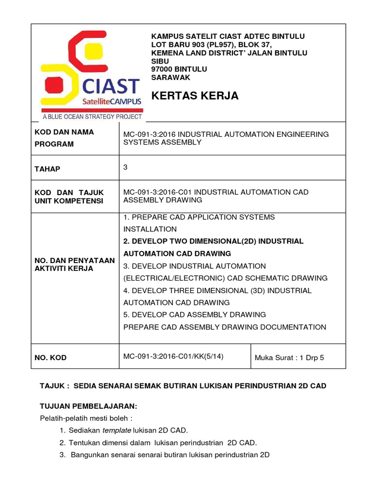 Lukisan 2D CAD untuk Automasi Industri | PDF