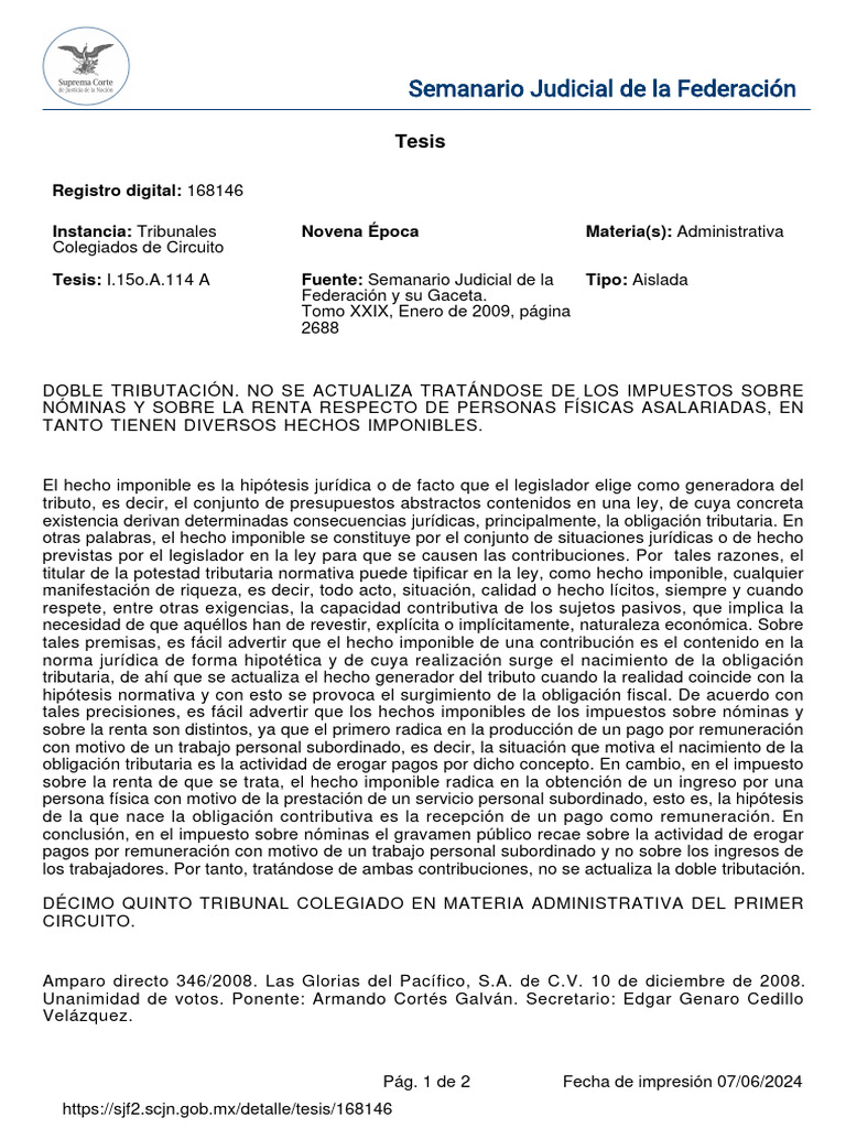 Tesis Hecho Generador | PDF | Impuestos | Gobierno