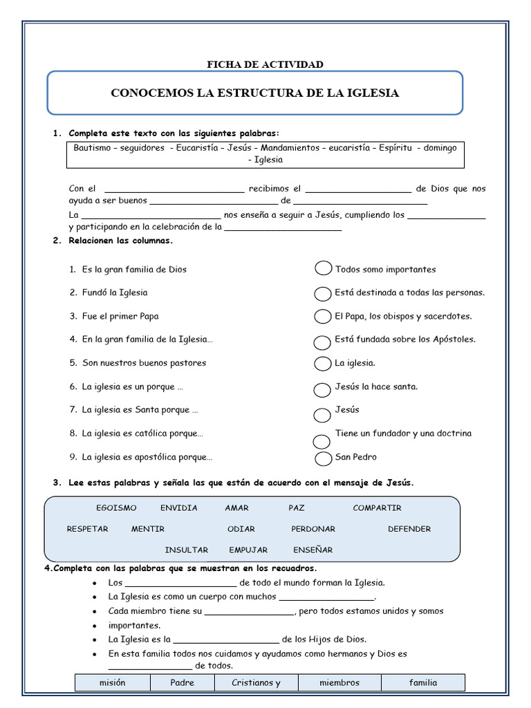FICHA-JUEV-RELI-CONOCEMOS LA ESTRUCTURA DE LA IGLESIA | PDF | Iglesia ... FICHA-JUEV-RELI-CONOCEMOS LA ESTRUCTURA DE LA IGLESIA | PDF | Iglesia ...