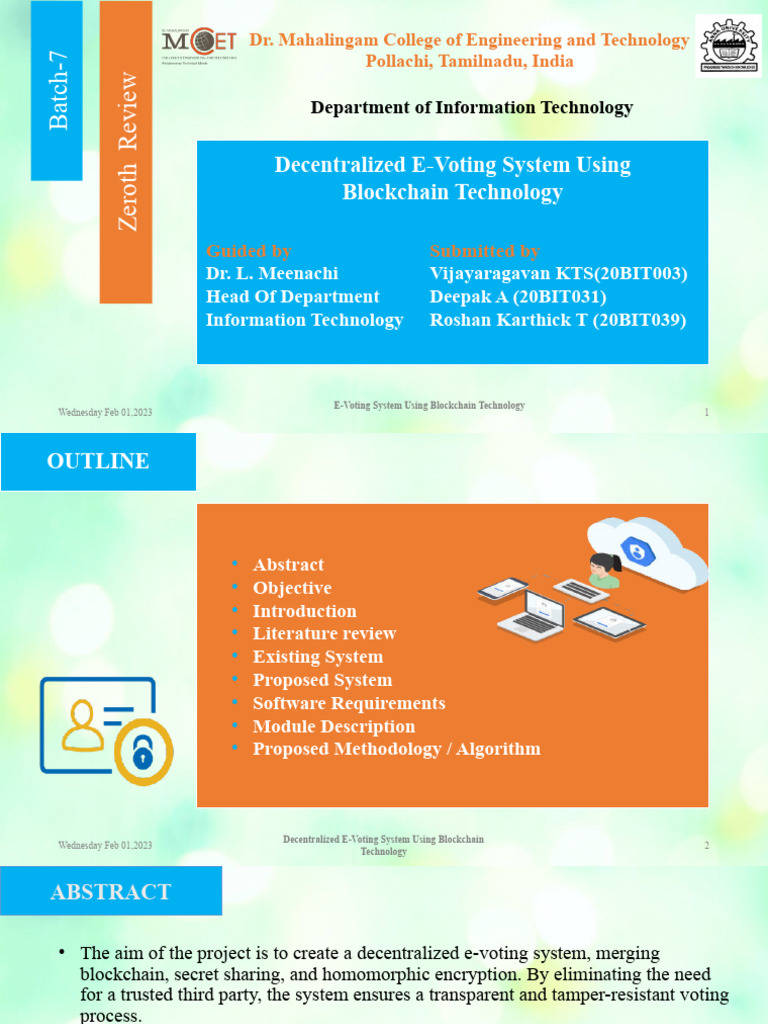 Zeroth Review-1 | PDF | Electronic Voting | Computer Security