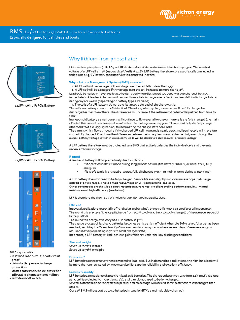 datasheet-bms-12-200-en | PDF | Battery Charger | Fuse (Electrical)