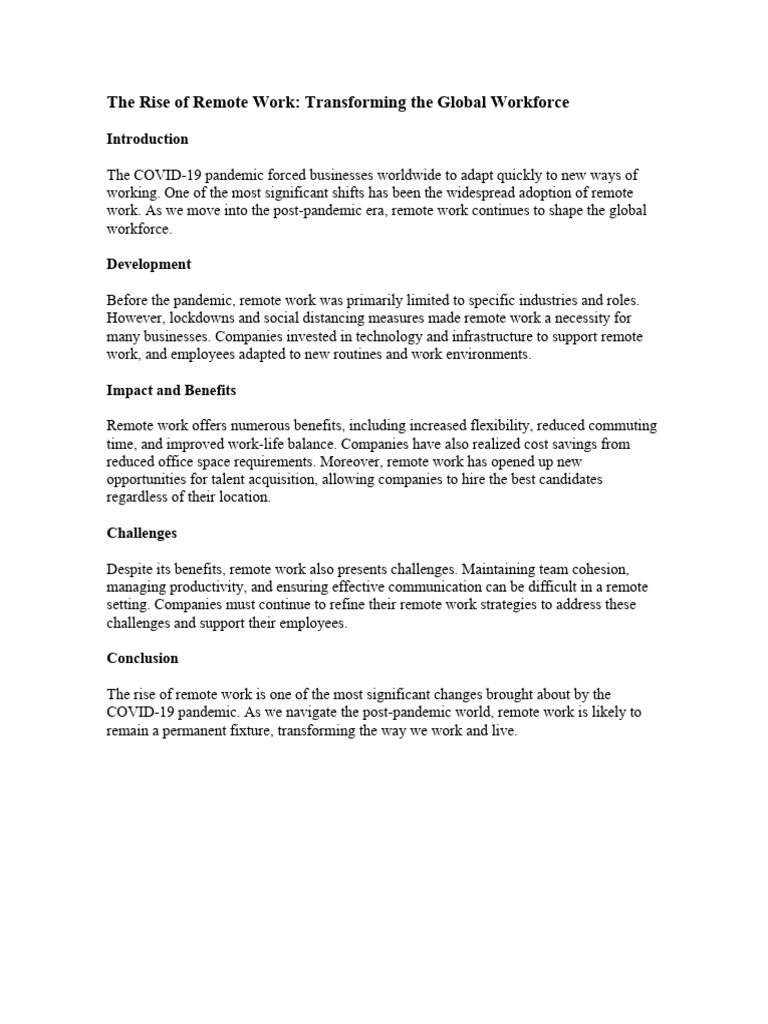 The Rise of Remote Work | PDF