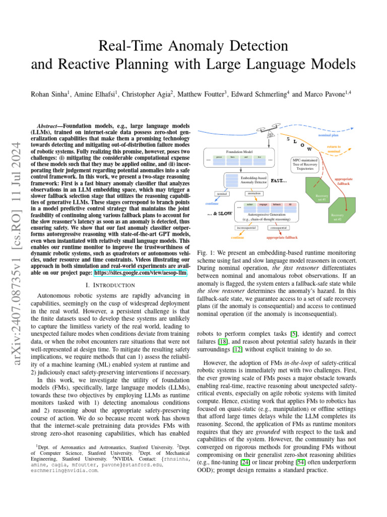 Real Time Anomaly Detection And Reactive Planning With Large Language Model Pdf Robotics Robot