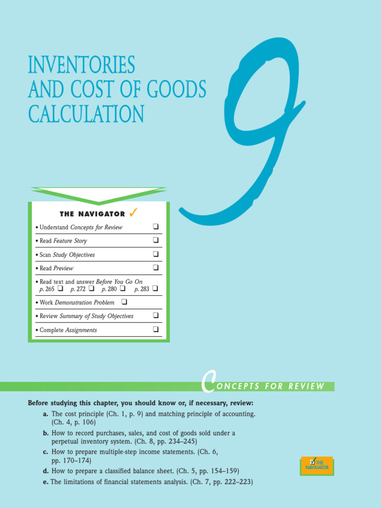 Chapter 9 - INVENTORIES AND COST OF GOODS CALCULATION | PDF | Cost Of ...