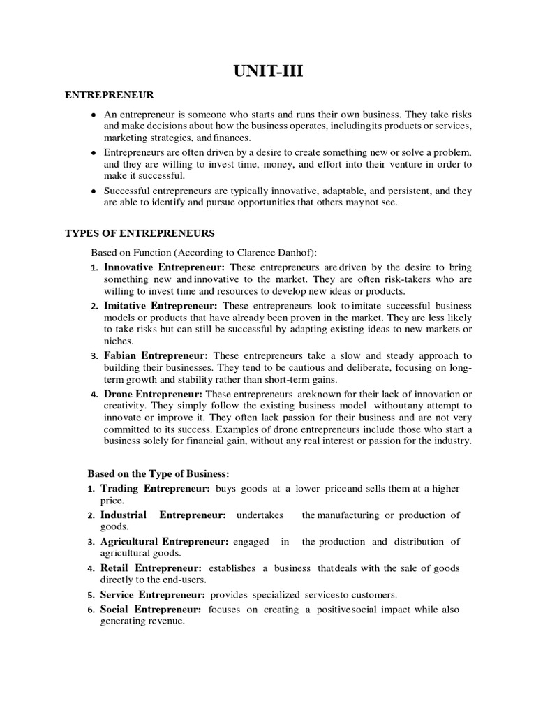 Unit - Iii Notes | PDF | Entrepreneurship | Design Thinking Unit - Iii Notes | PDF | Entrepreneurship | Design Thinking