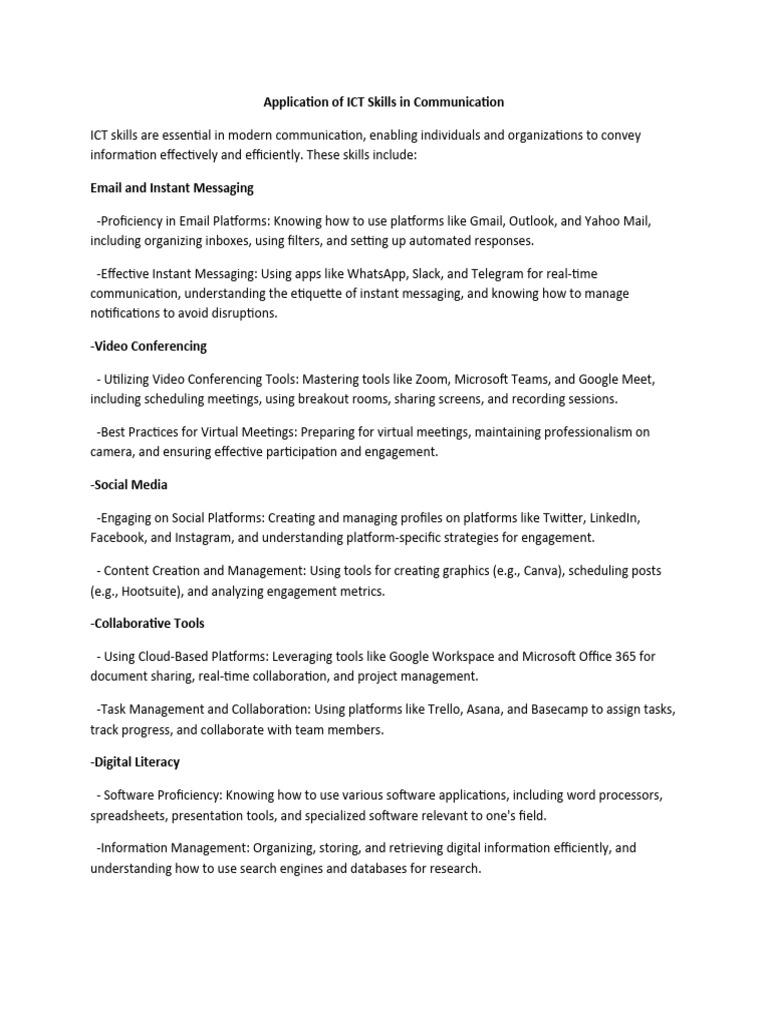 Application of ICT Skills in Communication | Download Free PDF | Communication | Encryption