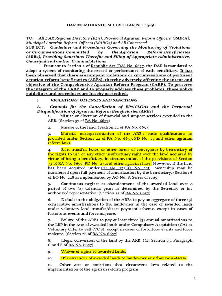 Guidelines for Monitoring ARB Violations | PDF | Public Law | Common Law