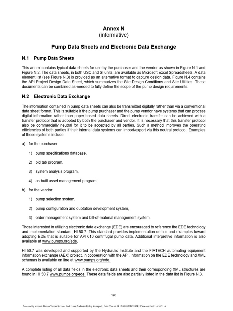 API 610 Pump Data Sheets Overview | PDF | Pump | Microsoft Excel