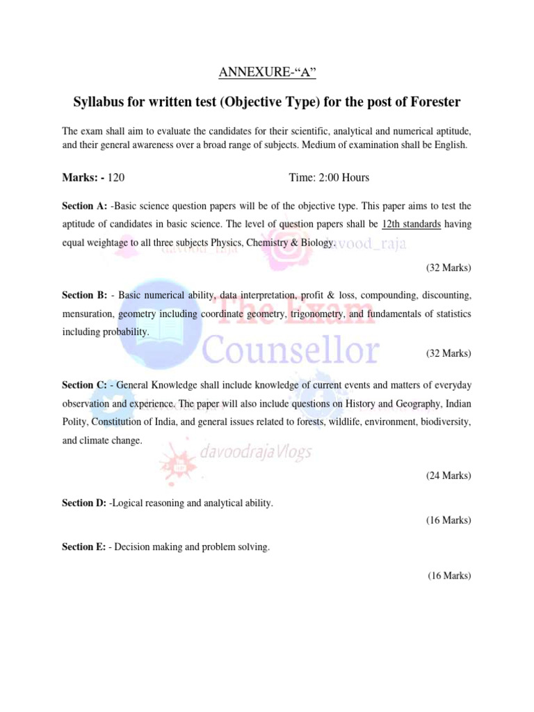 JKSSB Forester Exam Syllabus 2025 | PDF | Decision Making | Critical ...