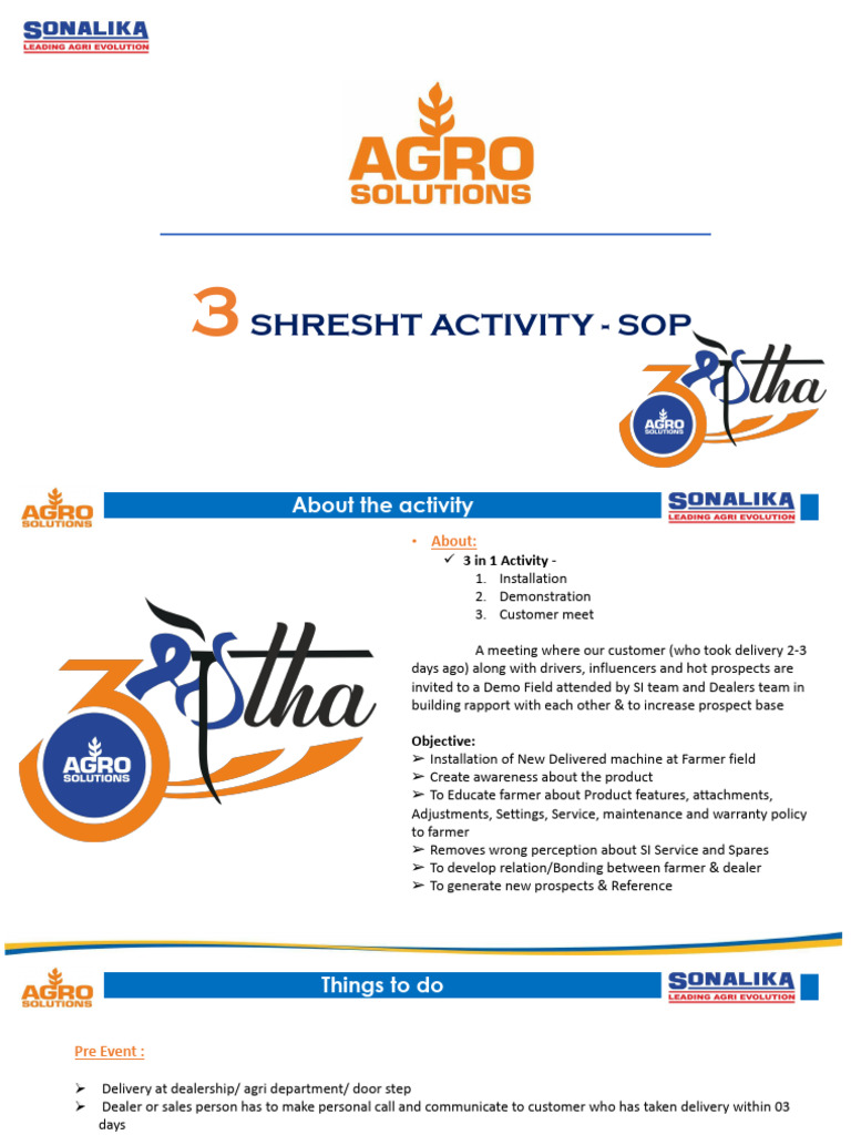 3 Shresht Activity SOP | PDF | Tractor