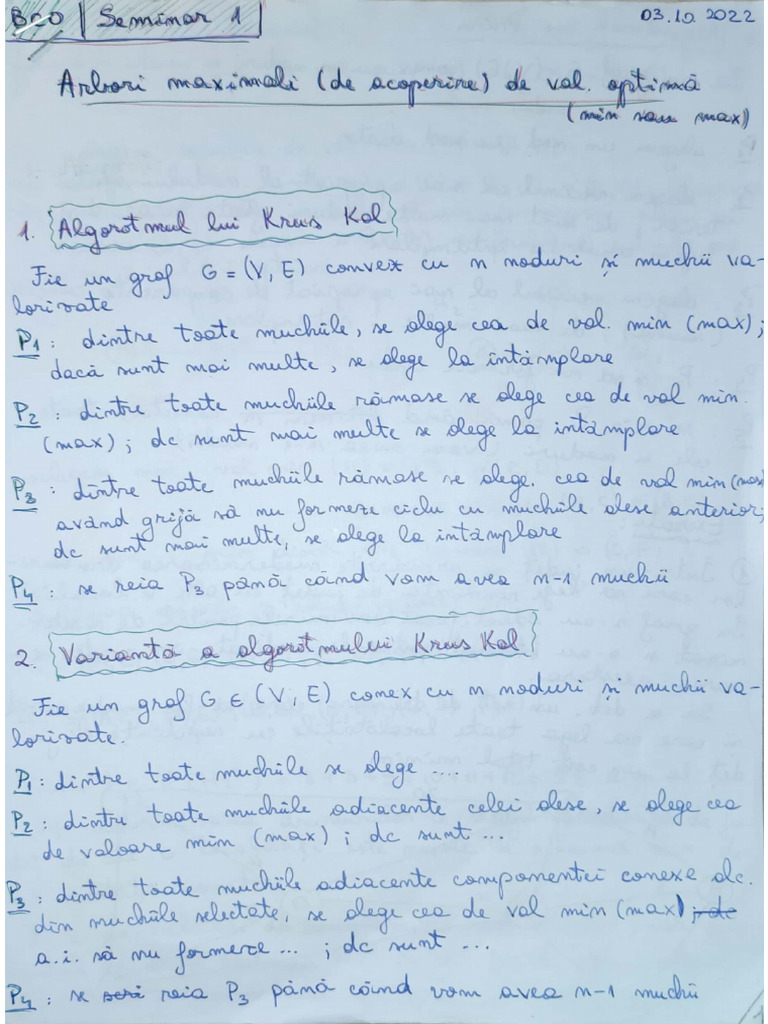 Seminar 1 (Caiet) | PDF