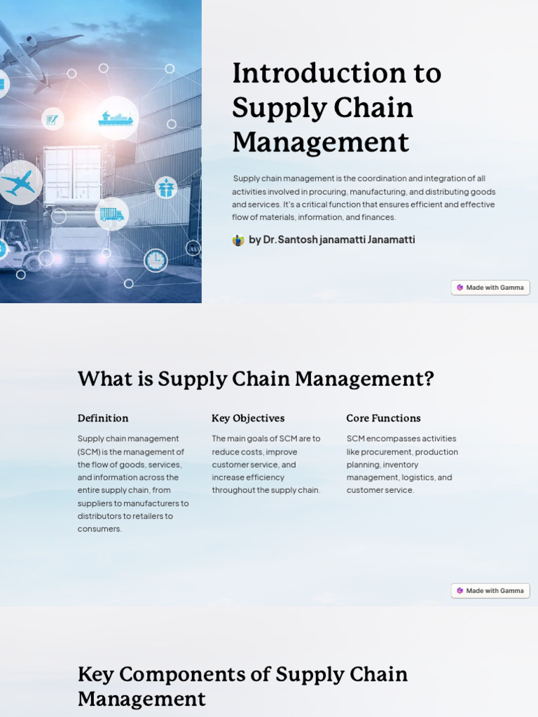 Supply Chain Management Overview | PDF | Supply Chain Management ...
