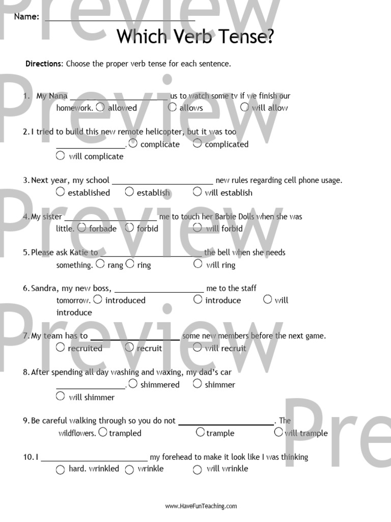 Choose the Correct Verb Tense Quiz | PDF | Semantic Units | Language ...