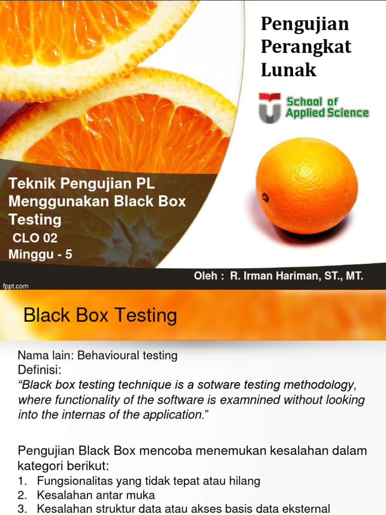 05 - Teknik Pengujian PL Menggunakan Black Box | PDF