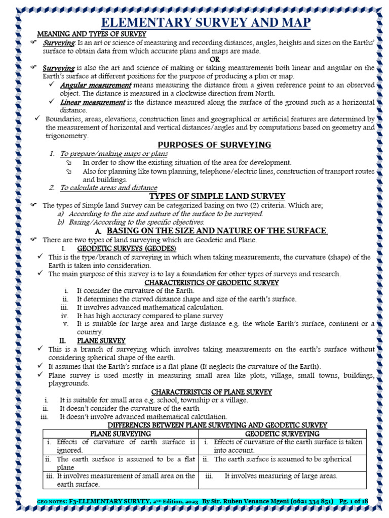 F3-ELEMENTARY SURVEY, 2nd Edtn.$&@ 2023 | PDF | Surveying | Topography